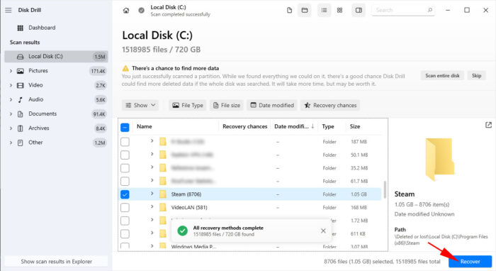 How to Recover Deleted Steam Files, Game Data, and Game Saves on PC