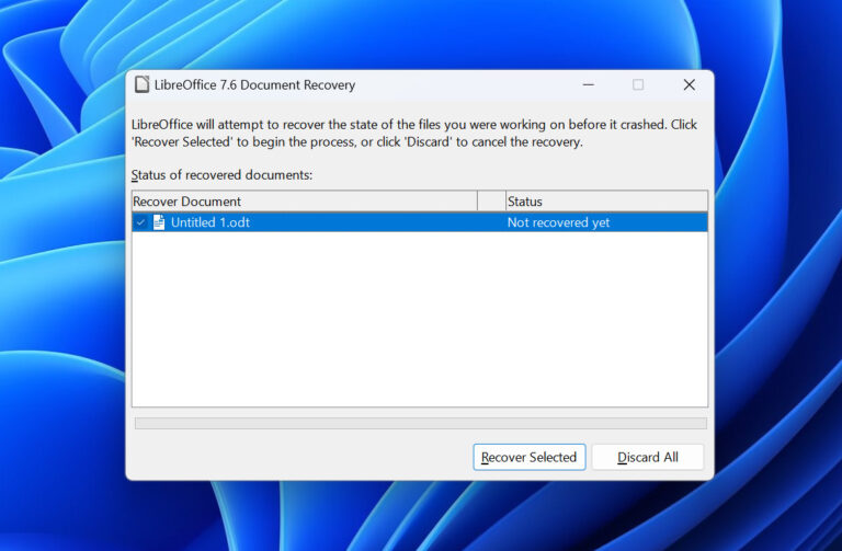 How to Recover an Unsaved or Deleted LibreOffice Document on Windows 10