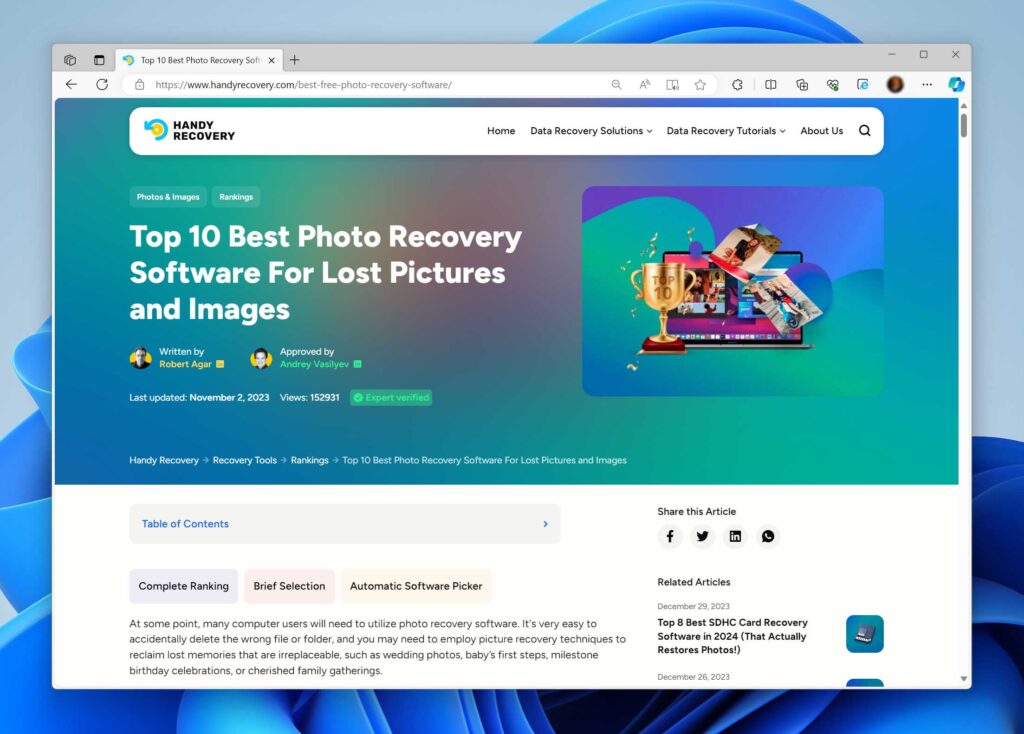 EDITORIAL GUIDELINES - Handy Recovery Advisor